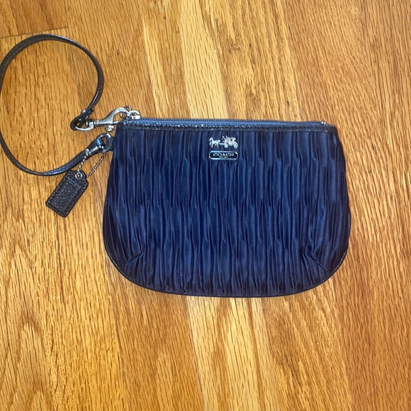 Coach | Bags | Coach Navy Blue Wristlet | Poshmark